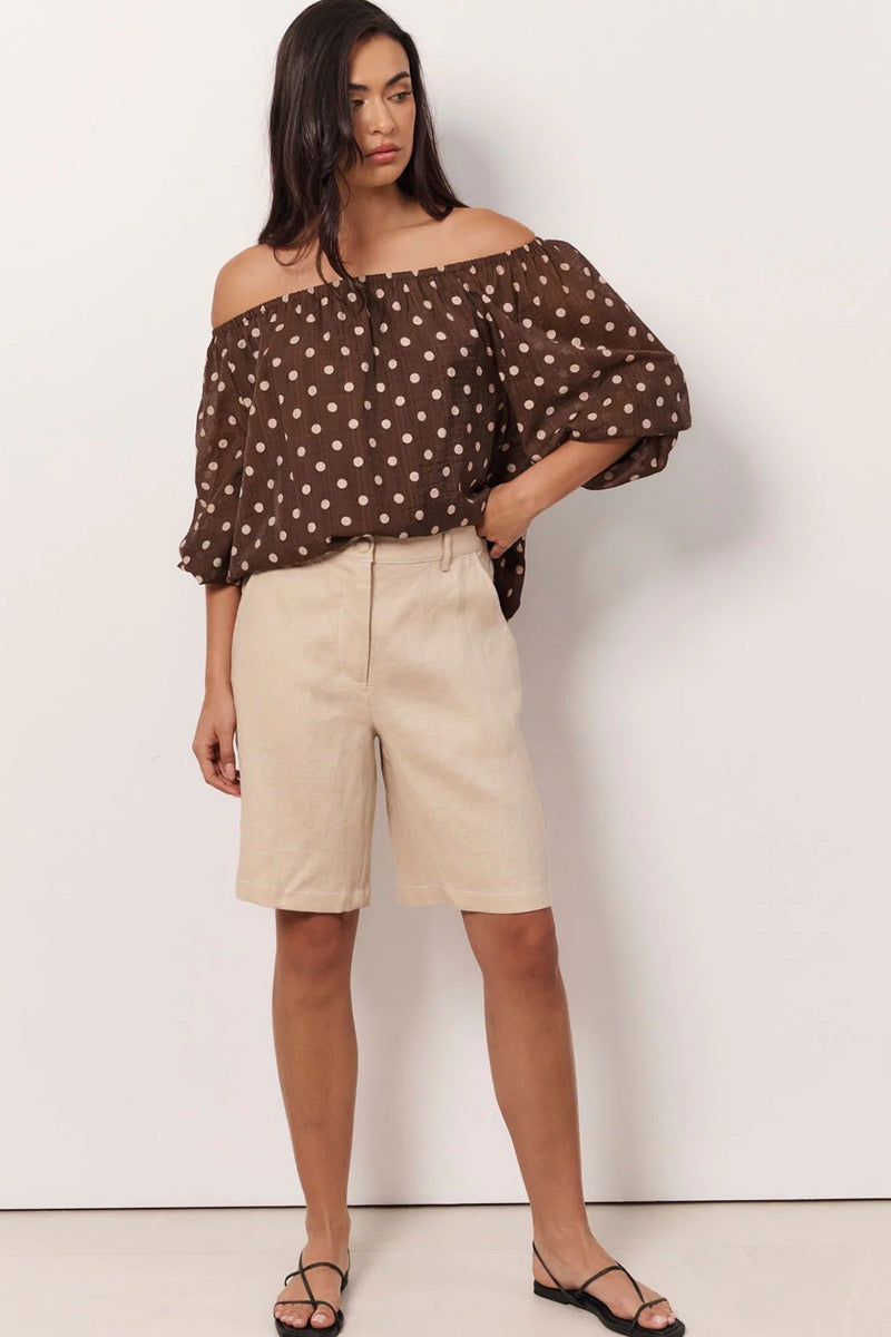 ADORNE Heidi Contrast Stitch Bermuda Short - Camel – Cicada By Ayliah