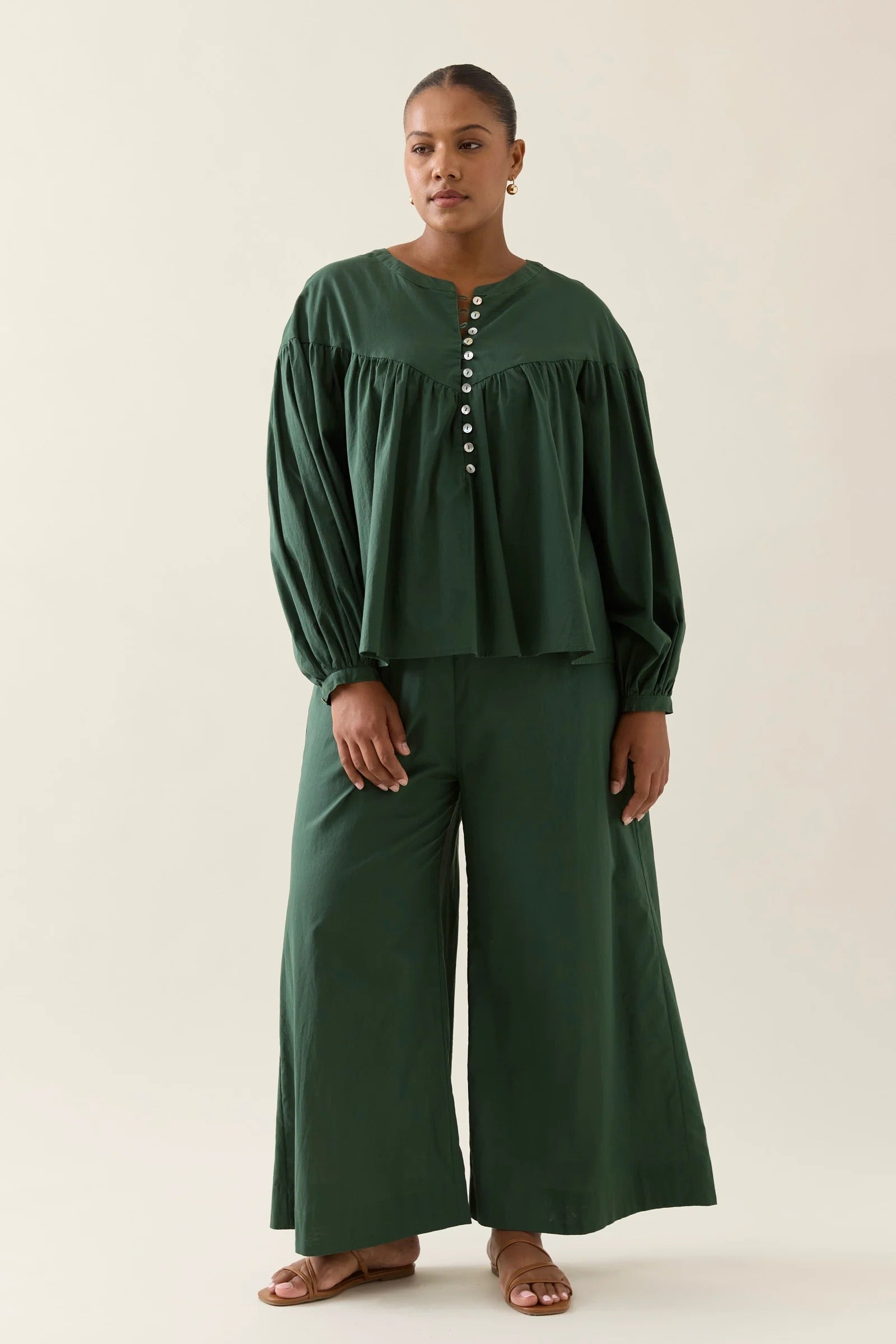 ISLE OF MINE Aurora Button Blouse - Myrtle – Cicada By Ayliah