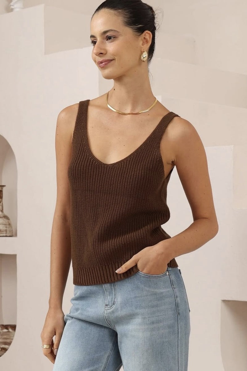 IRIS MAXI Knit Singlet Top - Choco – Cicada By Ayliah