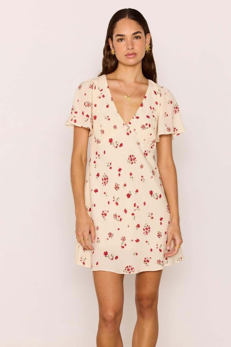 MINKPINK Clemence Mini Dress - Red/Cream Floral – Cicada By Ayliah
