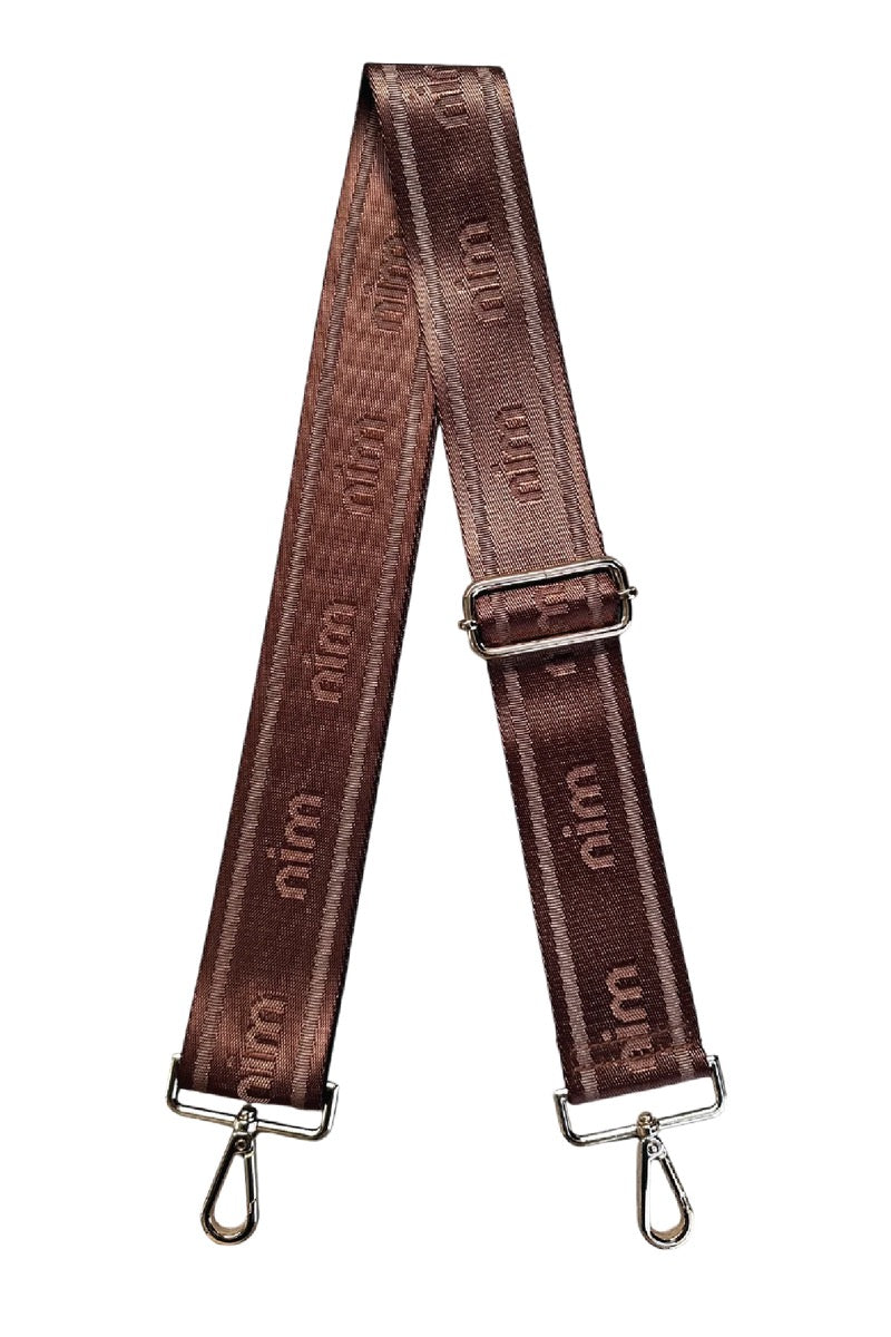 NIM THE LABEL Bag Shoulder Strap - Cocoa/Gold Mono – Cicada By Ayliah